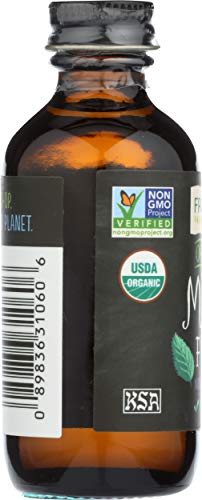Frontier Organic Non-Alcoholic Mint Flavor, 2-Ounce, Full Flavor for Baking, Icing, Coffee, Cookies, Kosher, Organic