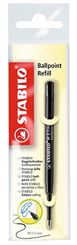 STABILO Ballpoint Pen Ballpoint Refills - Pack of 10 - Black