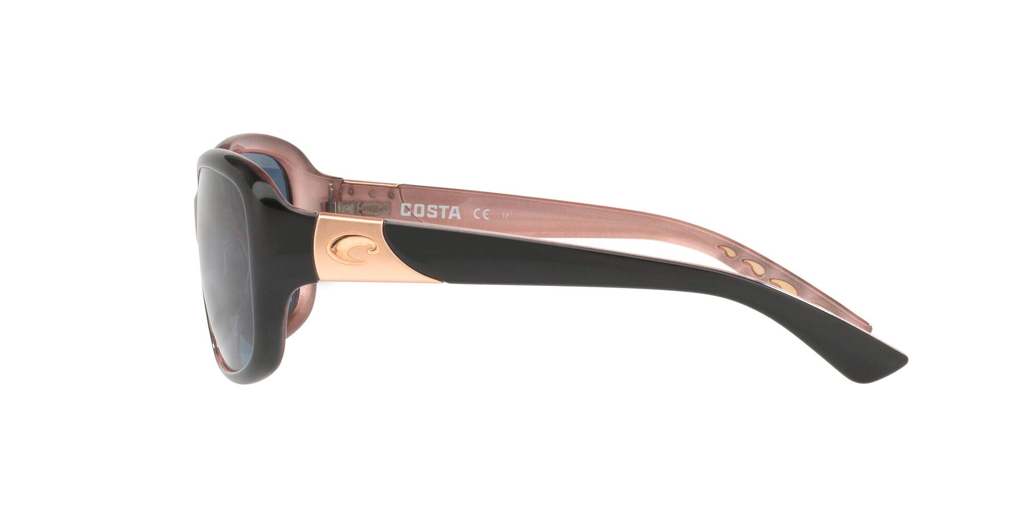 Costa Del Mar Woman Sunglasses Shiny Black/Hibiscus Frame, Gray Lenses, 58MM