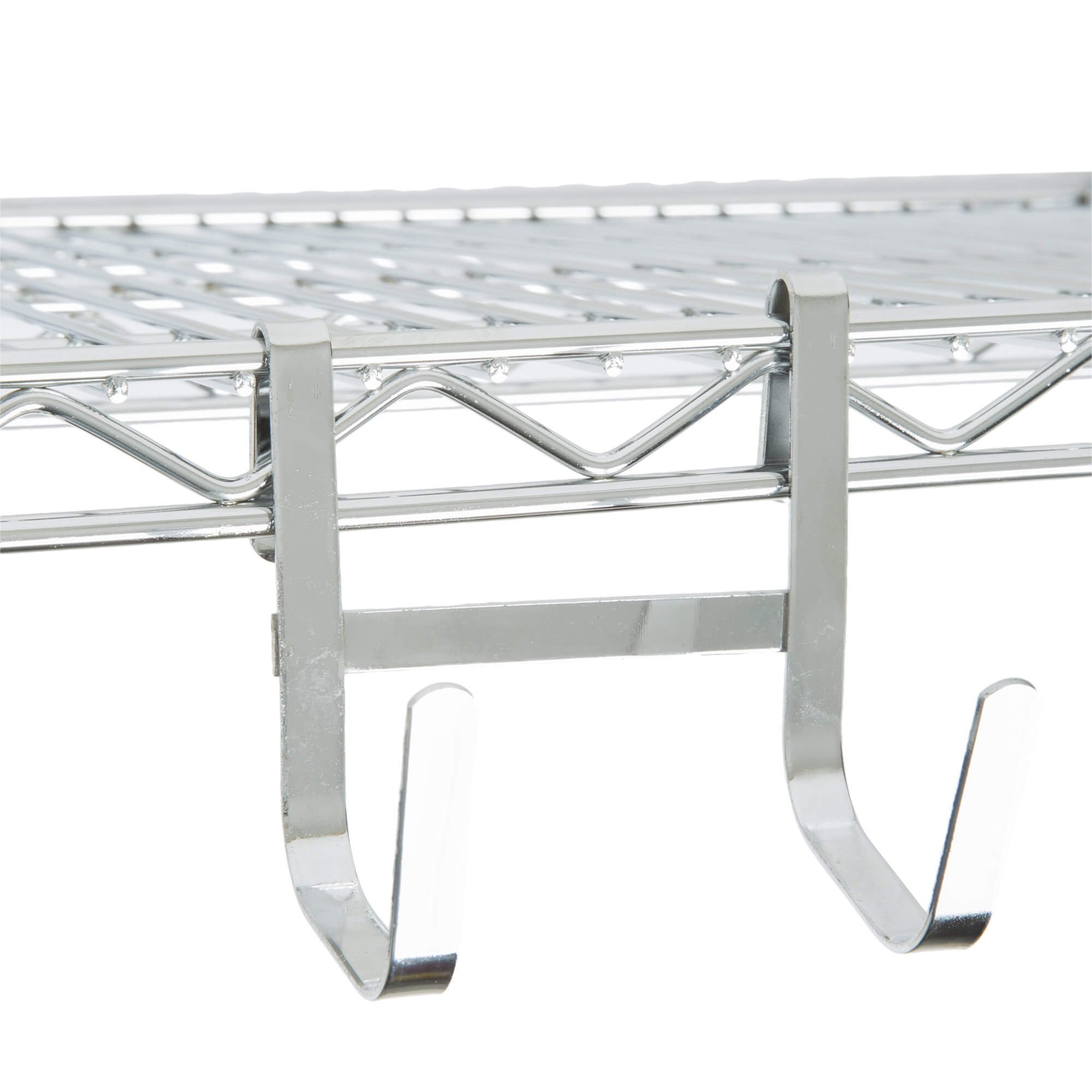 Omega Large Chrome Double Snap-On J-Hook for Wire Shelving