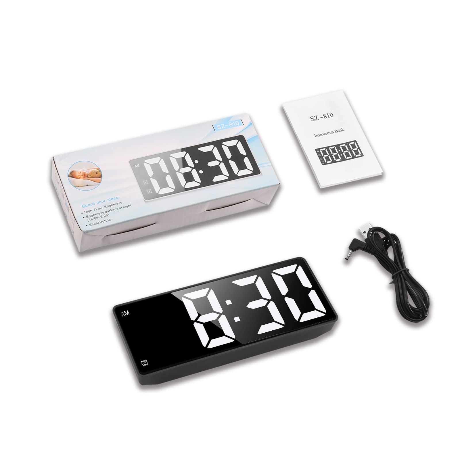 Digital Alarm Clock, Dual Alarm Clocks for Bedroom, 6.5ββ LED Alarm Clock for Kids, Elderly, Home, Office
