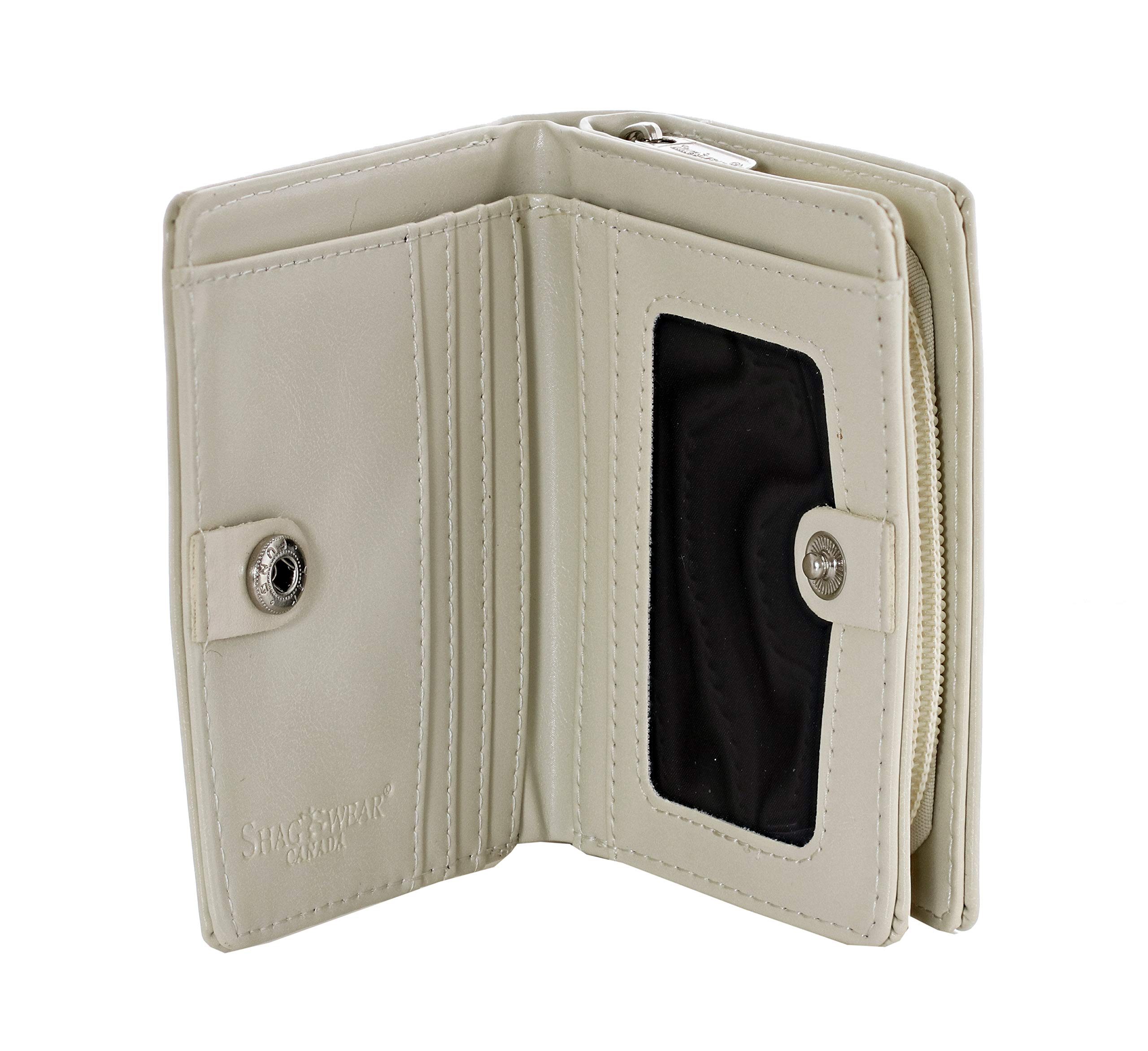 Shag Wear Music Festival Poster Small Snap Zipper Women's Bi-Fold Wallet (Cream)
