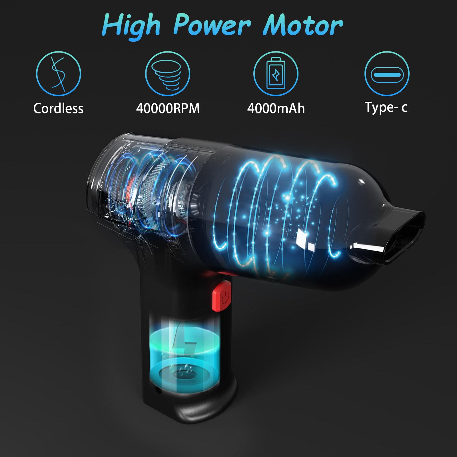 Goweto 3-in-1 Keyboard Vacuum Cleaner - Compressed Air Duster- Mini Vacuum- Computer Vacuum Cleaner- Canned Air Spray
