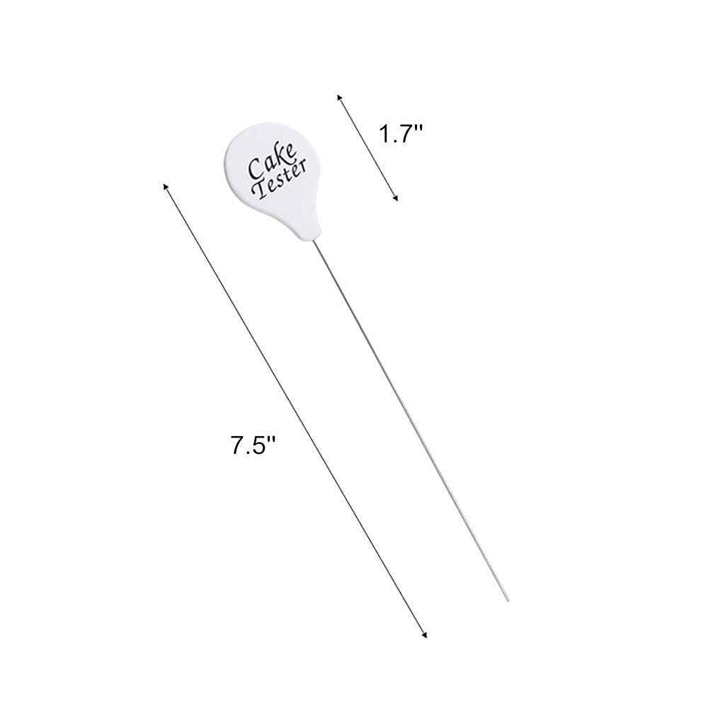 HIKALI Cake Tester for Baking, Cake Tester Needle Reusable Long Cake Testers Metal Pin Sticks for Cake Bread Pastry Biscuit Cookie Muffin Pick 7.5inch 4 Pack