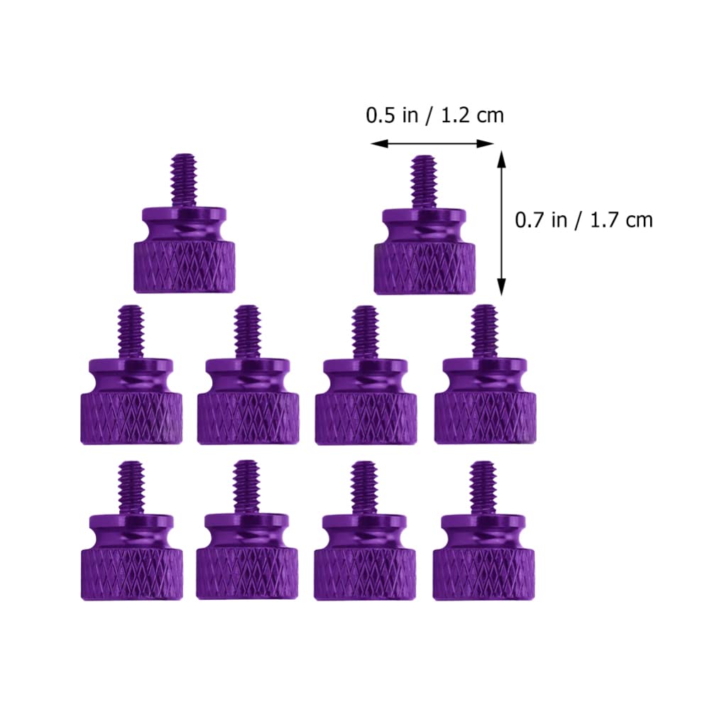 SOLUSTRE 10PCS Chassis Thumb Screws Computer Case Screws Computer Case Thumbscrew Knurled Thumbscrews Practical Screw Computer Screws Computer Part Accessories Aluminum Alloy Purple