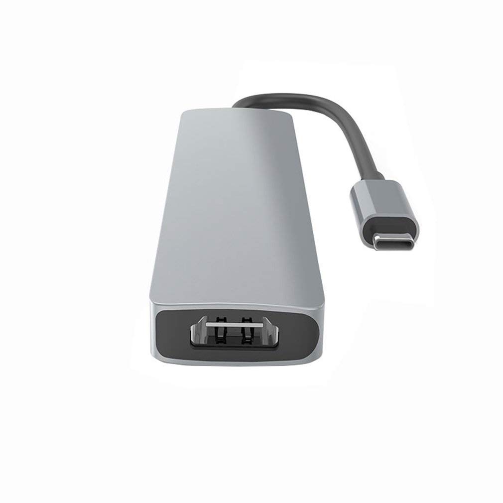 GFDFD Type-C Hub to HDMI-Compatible Adapter 4K 3 USB C Hub with TF Security Digital Reader Slot for Pro