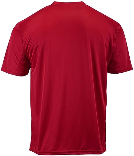DRIEQUIP Men's Short Sleeve Moisture Wicking T-Shirt-2XLT-Cardinal