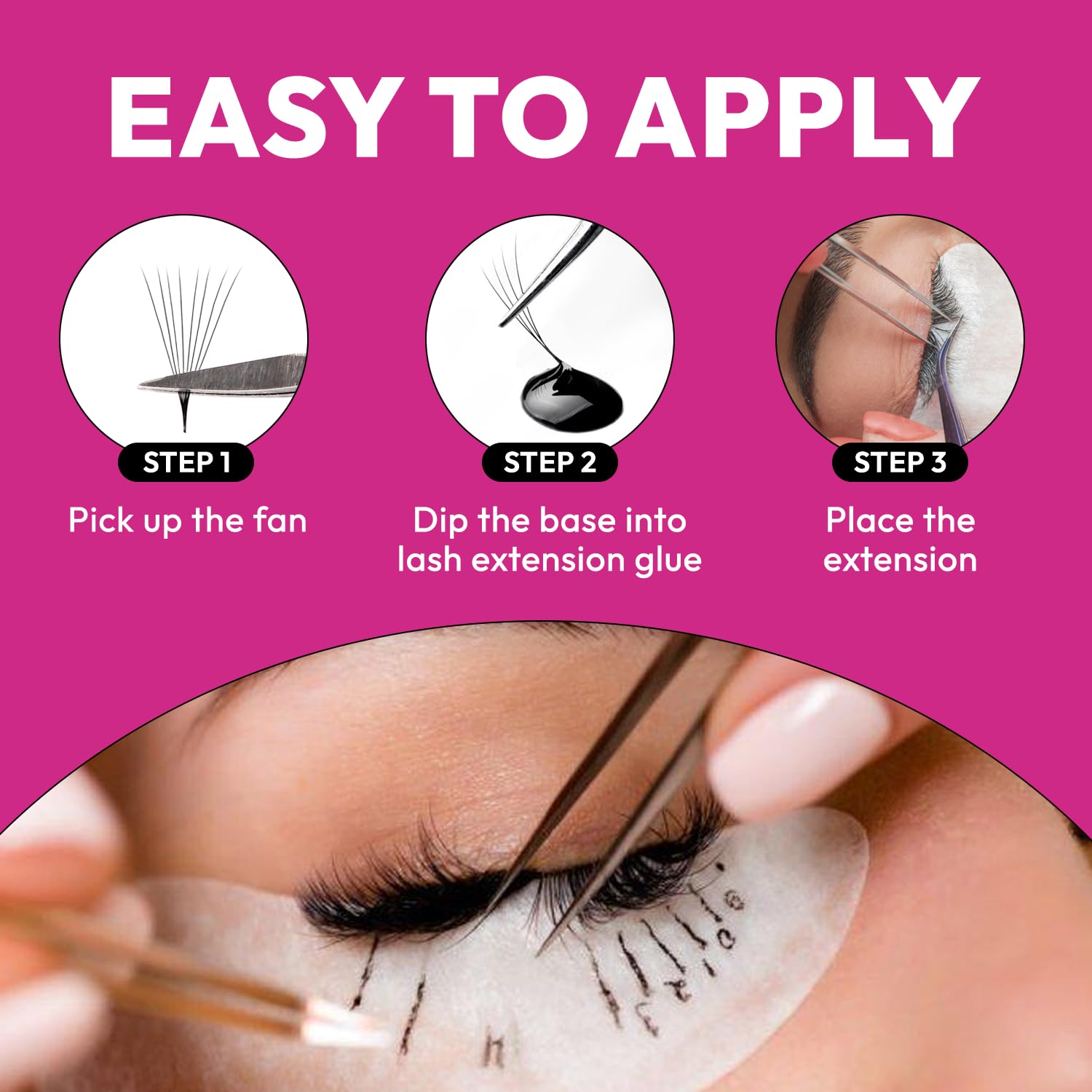 Eyesy Lash 500 Promade Fans | 5D 0.07 Size 12mm Curl D | Eyesy Eyelash Extension Premade Lashes Volume Lash Extensions Pro Made Fans Eyelash Extensions Pestanas Pelo A Pelo False Eyelashes