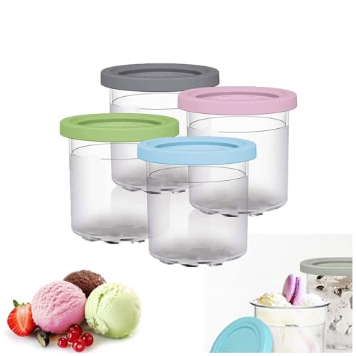 Creami Containers, for Ninja Creami Deluxe,16 OZ Pint Containers Dishwasher Safe,Leak Proof Compatible NC301 NC300 NC299AMZ Series Ice Cream Maker