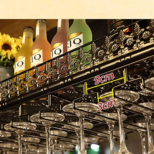 Iron Creative Simplicity Wall Mounted Wine Holder European-Style Tilted/Straight Wine Rack Red Wine Champagne Bottle Display Stand Rack Organizer J1030, PIBM, Black, 60 * 35cm
