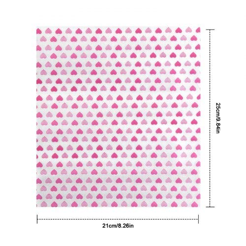 Food Wrapping Paper 50 Sheets Wax Paper Grease Proof Waterproof Baking Parchment with Heart Pattern Non-Stick Beeswax Wraps Paper Liners Tissue for Bread Sandwich Burger Gift 218 x 250mm