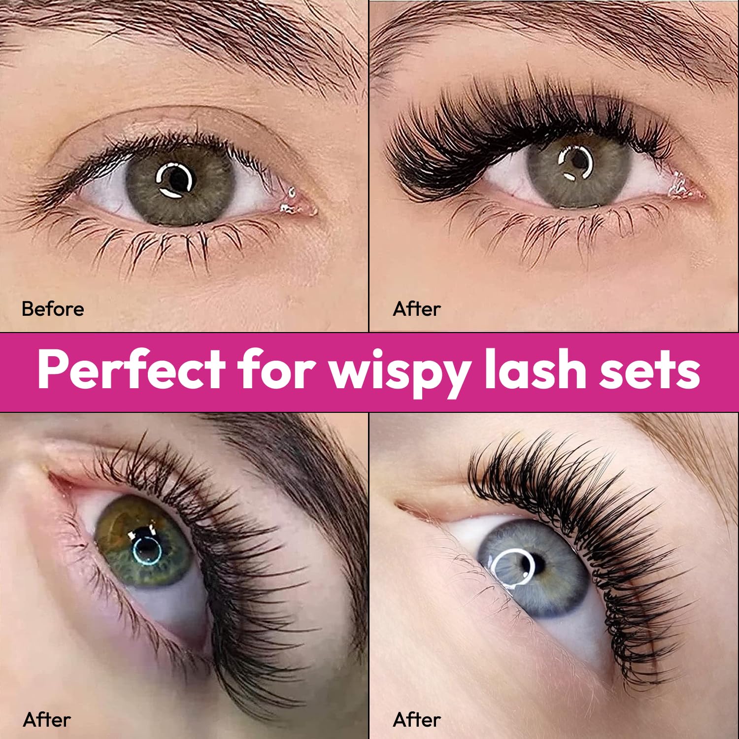 Eyesy Lash 500 Wispy Lash Extensions | 5D 0.07 Size 12mm Curl D | Wispy Natural Lash Look Premade Fans Eyelash Extensions Kim K American Volume Promade Fans Handmade Pre Made Loose Fan Lashes