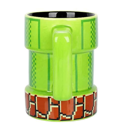 Kriymd Gamer Pipe Ceramic Tea Coffee Cup Mug Collectible 15 Oz Ounces (Warp Pipe Mug) Kid Birthday Party Gift