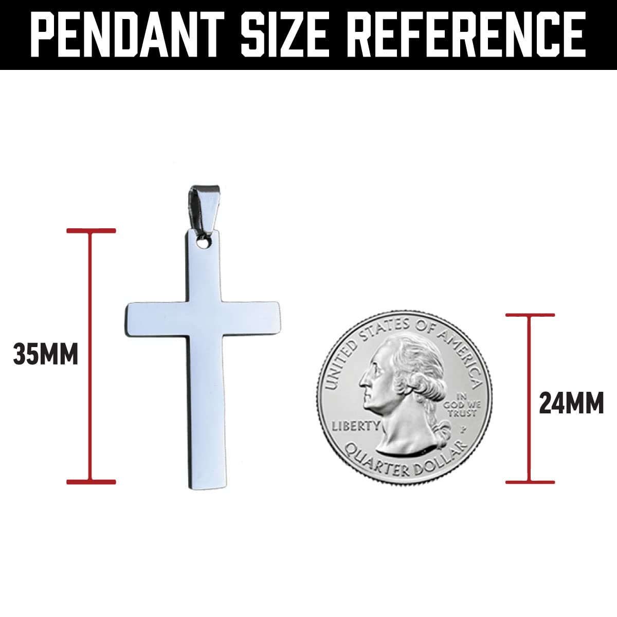 Elite Athletic Gear Baseball Cross Pendant With Chain Necklace - Stainless Steel