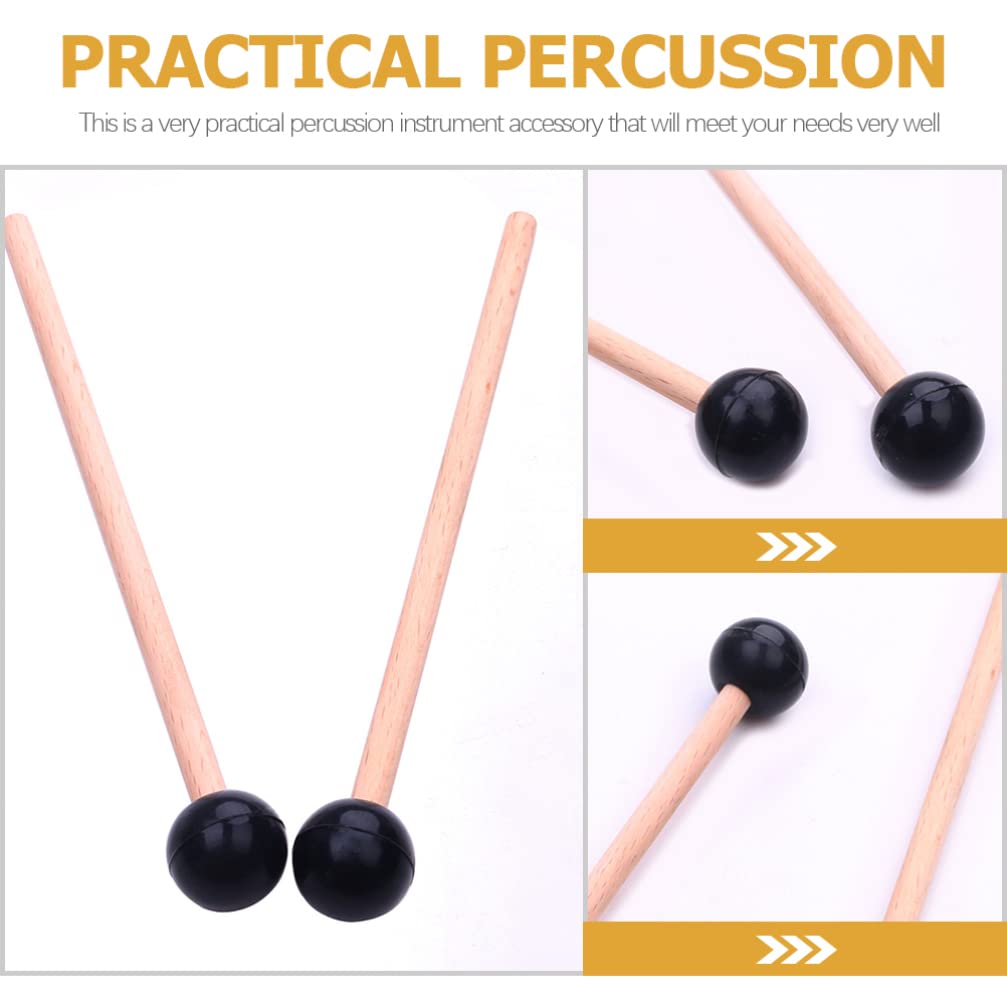 ERINGOGO 2pcs Ethereal Drum Hammer Glockenspiel Sticks Glockenspiel Mallets Rubber Mallets Sticks Handpan Drumsticks Kids Keyboard Instrument Hammer Chimes Electronic Solid Wood Toddler