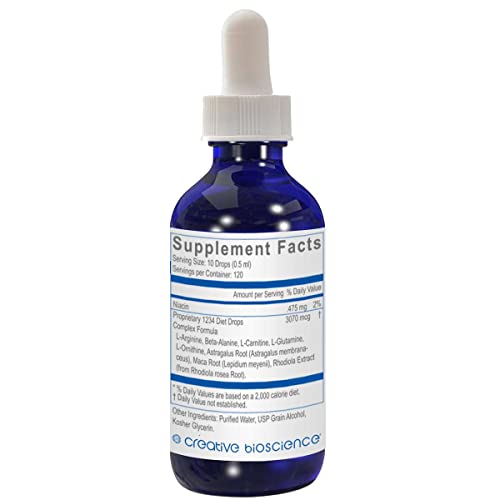Creative Bioscience 1234 Diet Drops for Women & Men - Diet Drops for Weight Management - Original Amino Complex, 2 Fl Oz (Twin Pack)