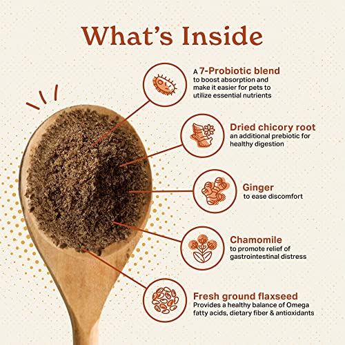 The Missing Link Digestion Superfood Supplement Powder for Dogs & Cats - Fiber, 7-Probiotic Blend + Chicory Root Prebiotic, Ginger, Chamomile - Supports Daily Digestive & Bowel Health - 1lb