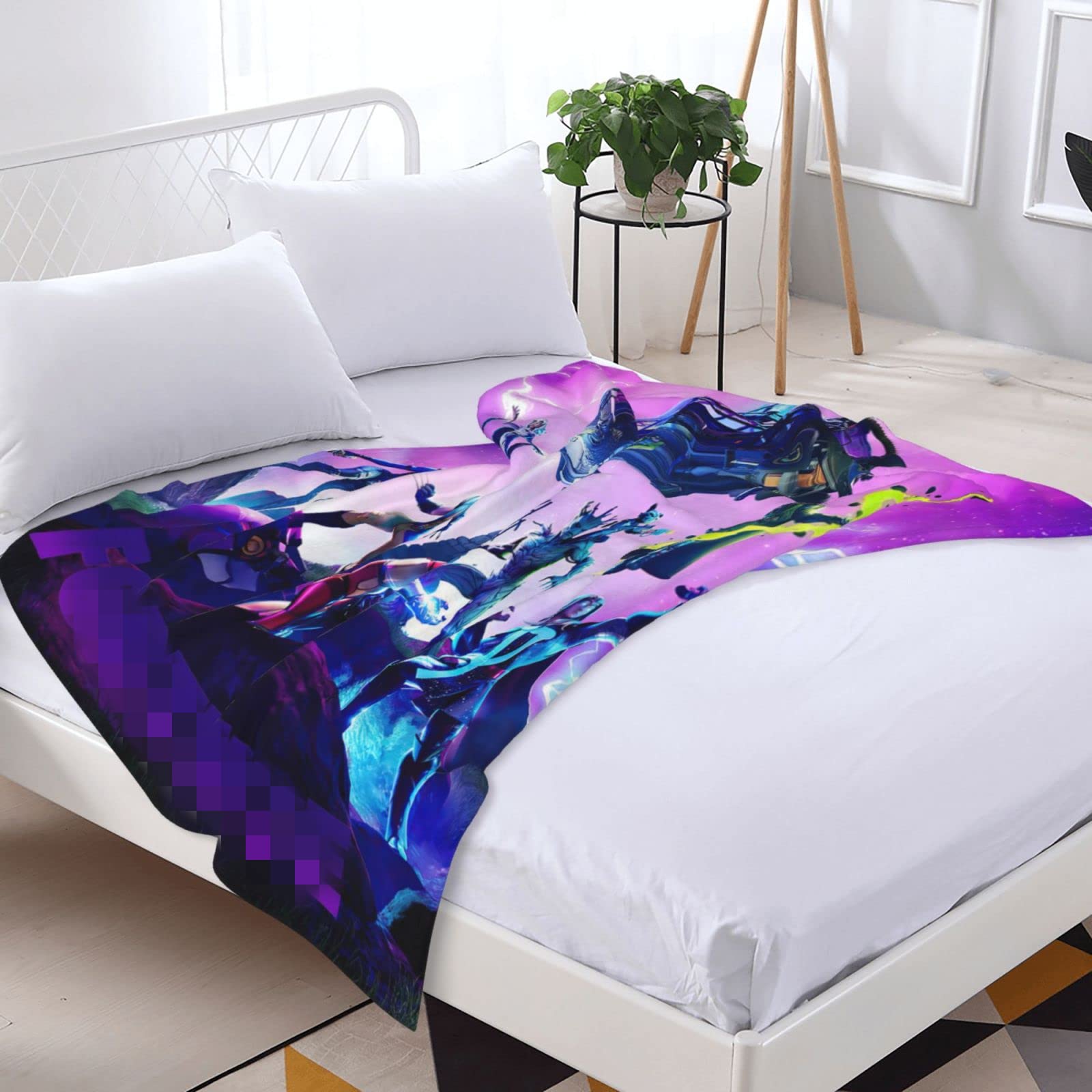 Creative Blanket Game Characters 3D Printing Soft Warm Flannel Blanket Lightweight Bedding Suitable for Sofa Camping Bedroom Bed Office