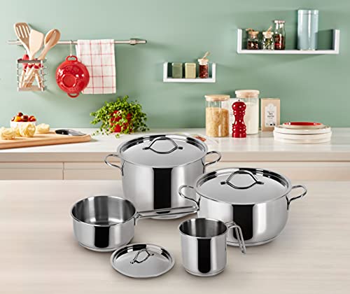 Lagostina Every Saucepan with 2 Handles, Stainless Steel, Diameter 24 cm