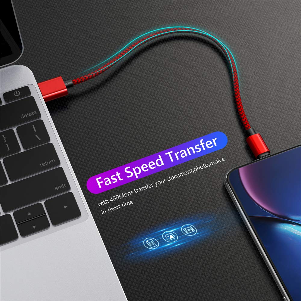 GeydrQ iPhone Charger Cable MFi Certified 5 Pack 3FT 3FT 6FT 6FT 10FT Lightning Fast Charging High Nylon Braided USB Cable Data Sync Compatible with iPhone 14 13 12 11 Pro MAX iPad AirPods