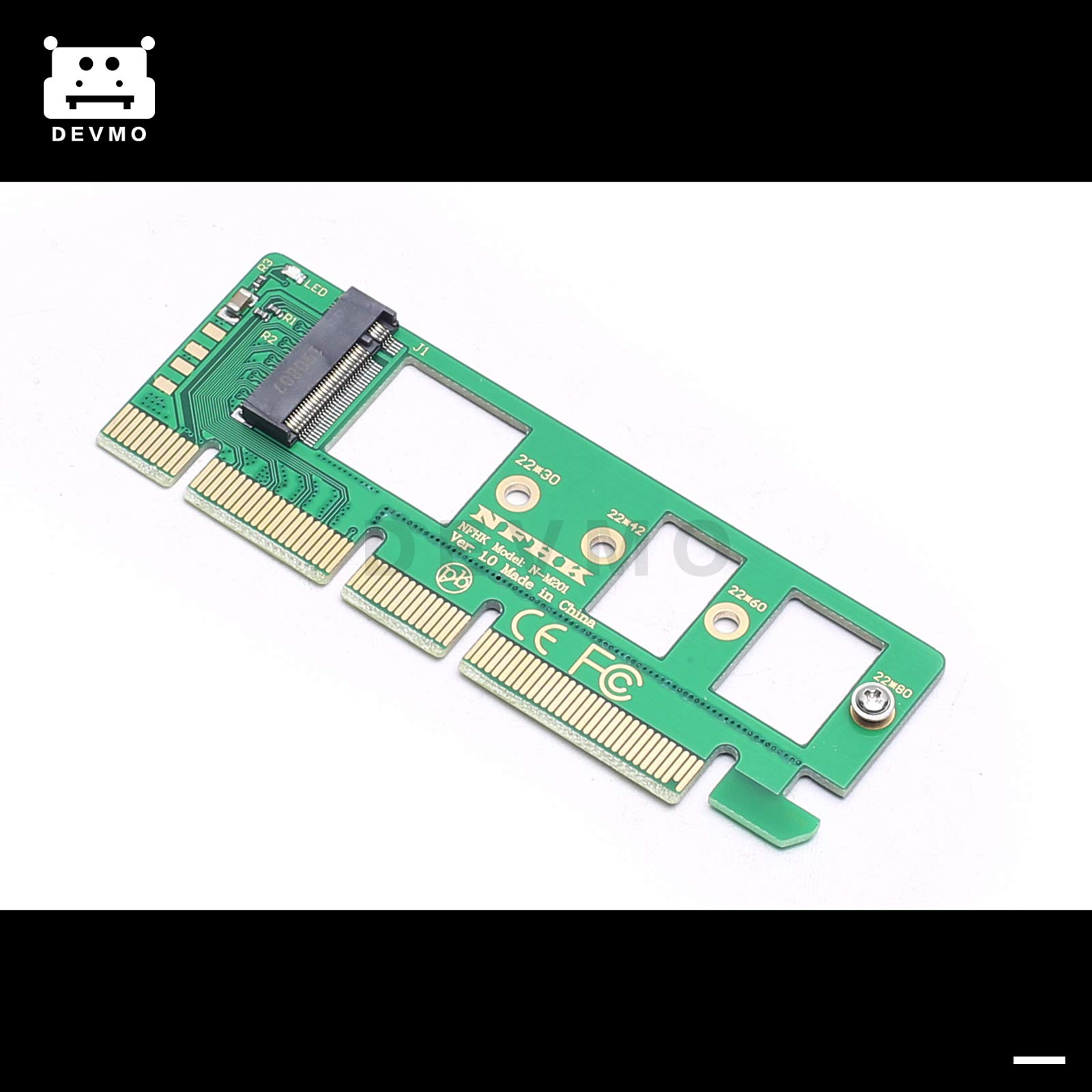 DEVMO M.2 NGFF M-Key to Desktop PCIe x4 NVMe SSD Adapter Card 2242 2260 2280 M2 Drive