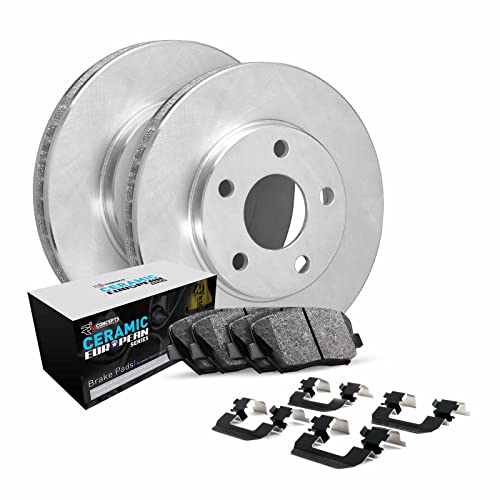 R1 Concepts Rear Brakes and Rotors Kit |Rear Brake Pads| Brake Rotors and Pads| Euro Ceramic Brake Pads and Rotors| Hardware Kit|fits 2013-2018 Ford C-Max, Escape, Transit Connect