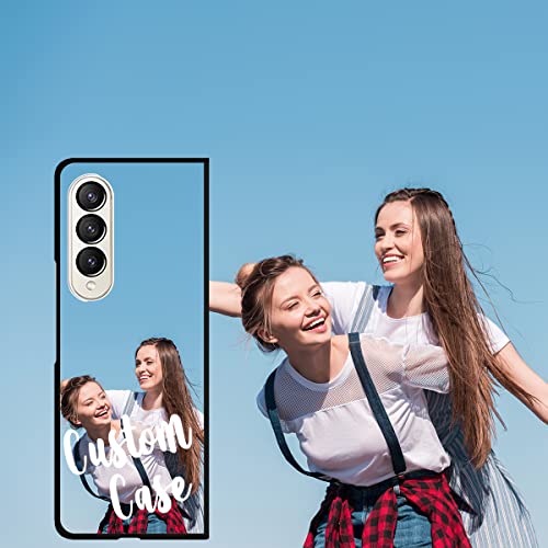 WOWTIFY Custom Phone Case for Samsung Galaxy Z Fold 4,Personalized Photo Phone Cases Customized Gift for Birthday Xmas Valentines Friends Her Him, Protective Black Hard Case