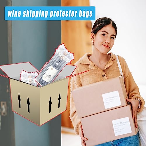 STAYWILD 10 Packs Wine Travel Inflatable Bag Airplane | Wine Bottle Travel Protector Bags | Bubble Travel Camping Wrap Pouches Packing for Wine Bottles(10)