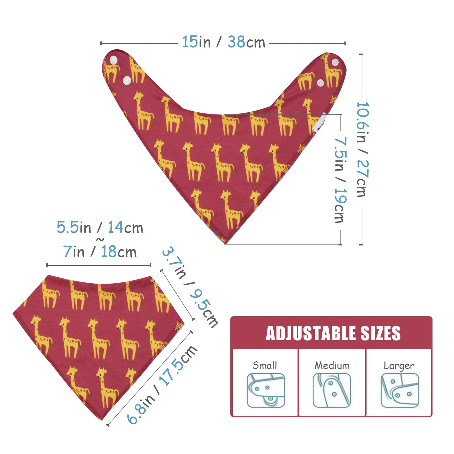 WESOTE Baby Bandana Drool Bibs for unisex,12 Pack Baby Bibs for Teething and Drooling,Organic Cotton Bib for Boys Girls