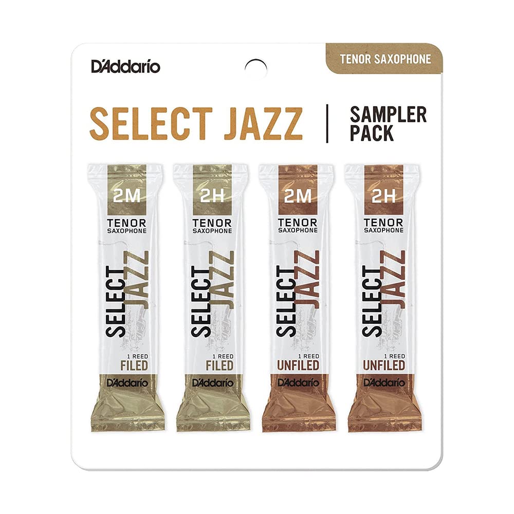 D’Addario Woodwinds D'Addario Select Jazz Tenor Saxophone Reed Sampler Pack, 2M/2H (DSJ-K2M)
