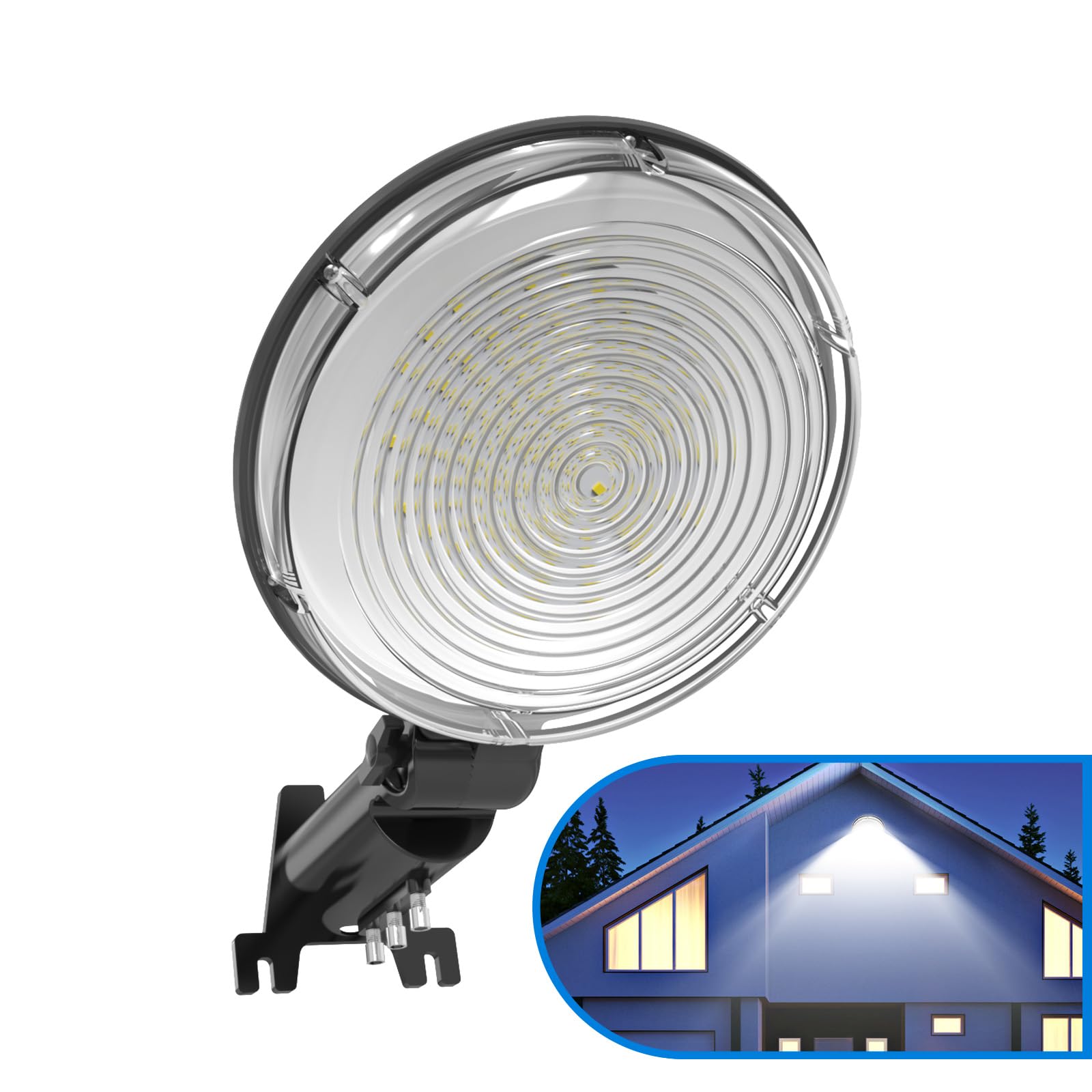 Hncelrat LED Barn Light - 15000LM Dusk to Dawn Outdoor Light, IP65 Waterproof Flood Security Lights - 6500k Barn Lights Outdoor with Photocell Angle Adjustable for Farmhouse Yard Garden Garage - 1Pack