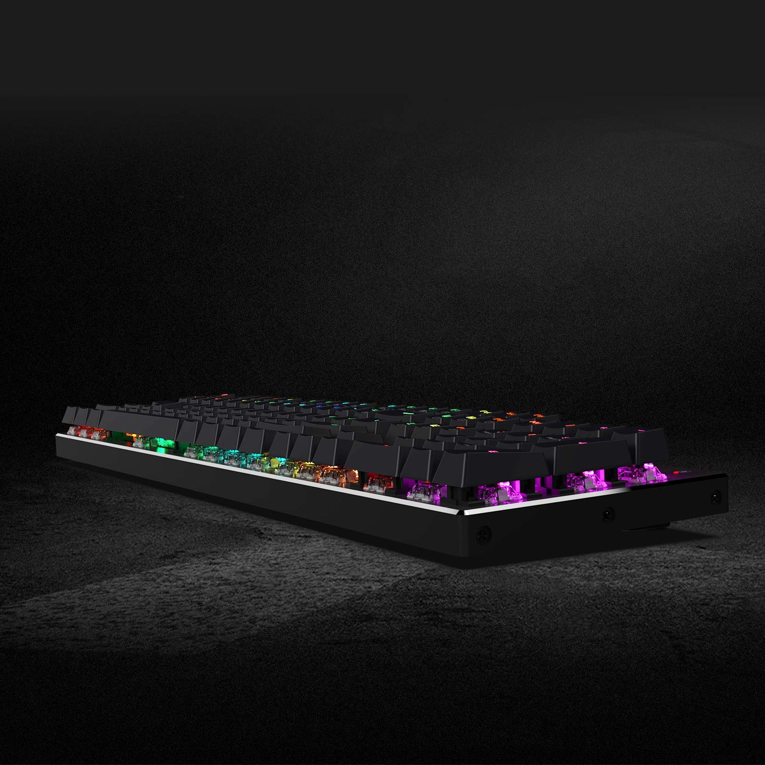 CYOIDAI K556 RGB LED Backlit Wired Mechanical Gaming Keyboard, Aluminum Base, 104 Standard Keys (Renewed)
