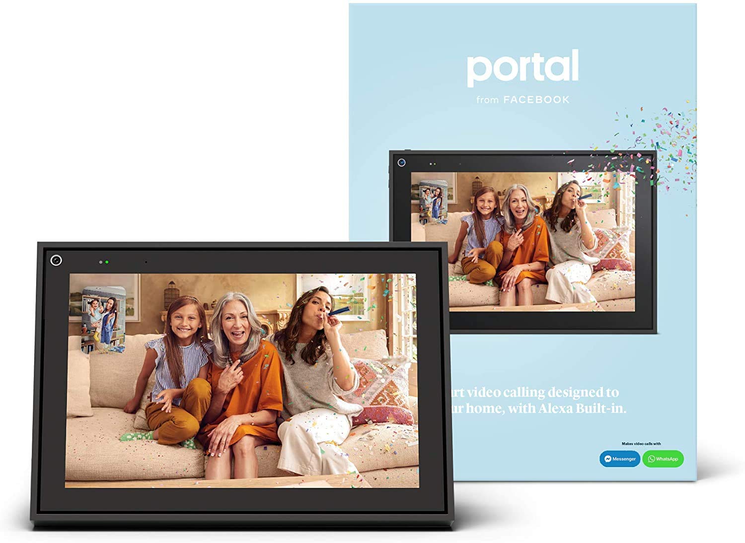 Facebook Portal Holiday Bundle, Digital Picture Frame, Smart Video Calling 10 Inch Touch Screen Display with Alexa, Black+ NexiGo Wireless Mouse Bundle