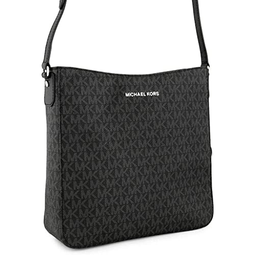 Michael Kors Jet Set Large Messenger Bag Crossbody Black MK Signature