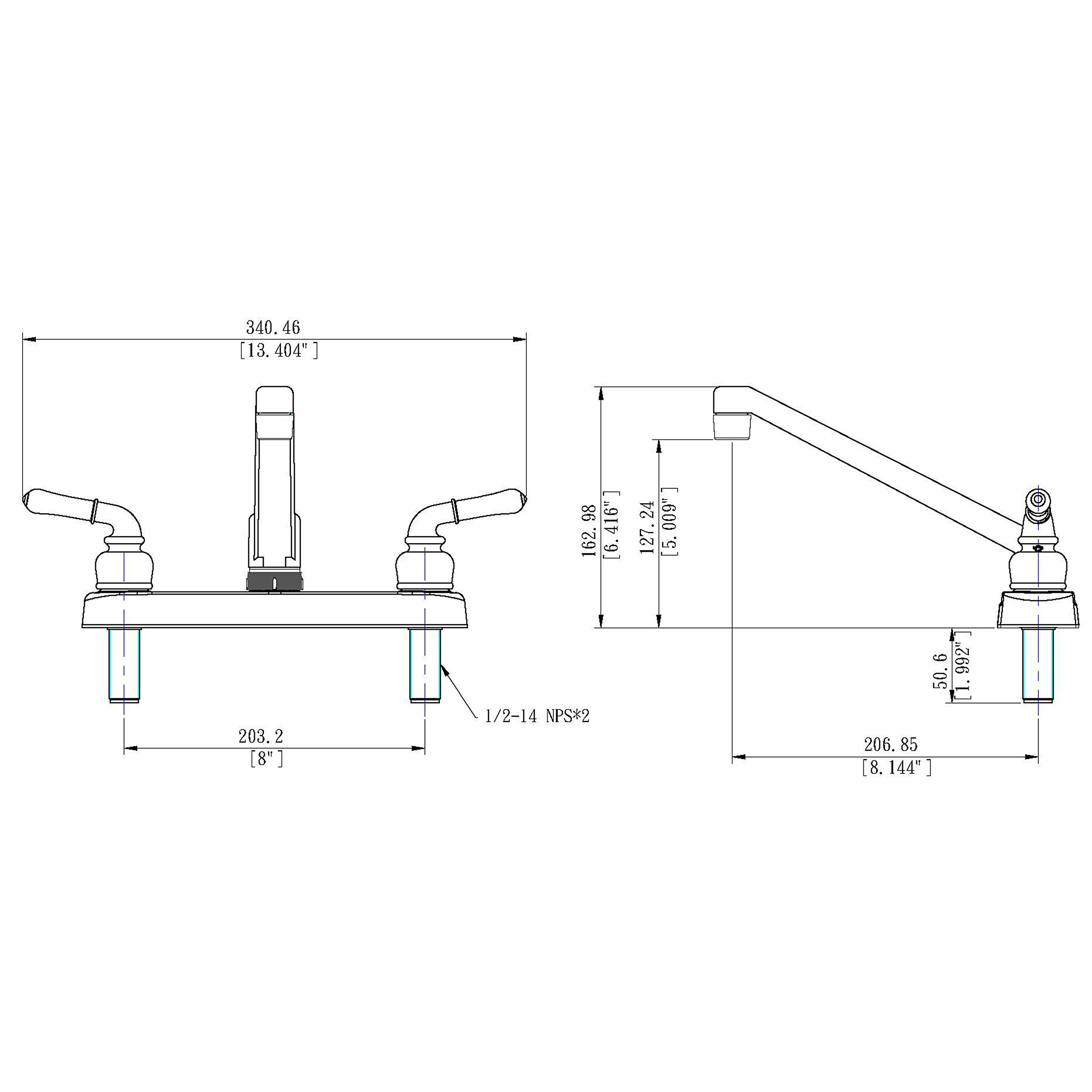 Laguna Brass 1300BZ RV Mobile Home Non-Metallic Swivel Kitchen Sink Faucet Brushed Bronze Finish