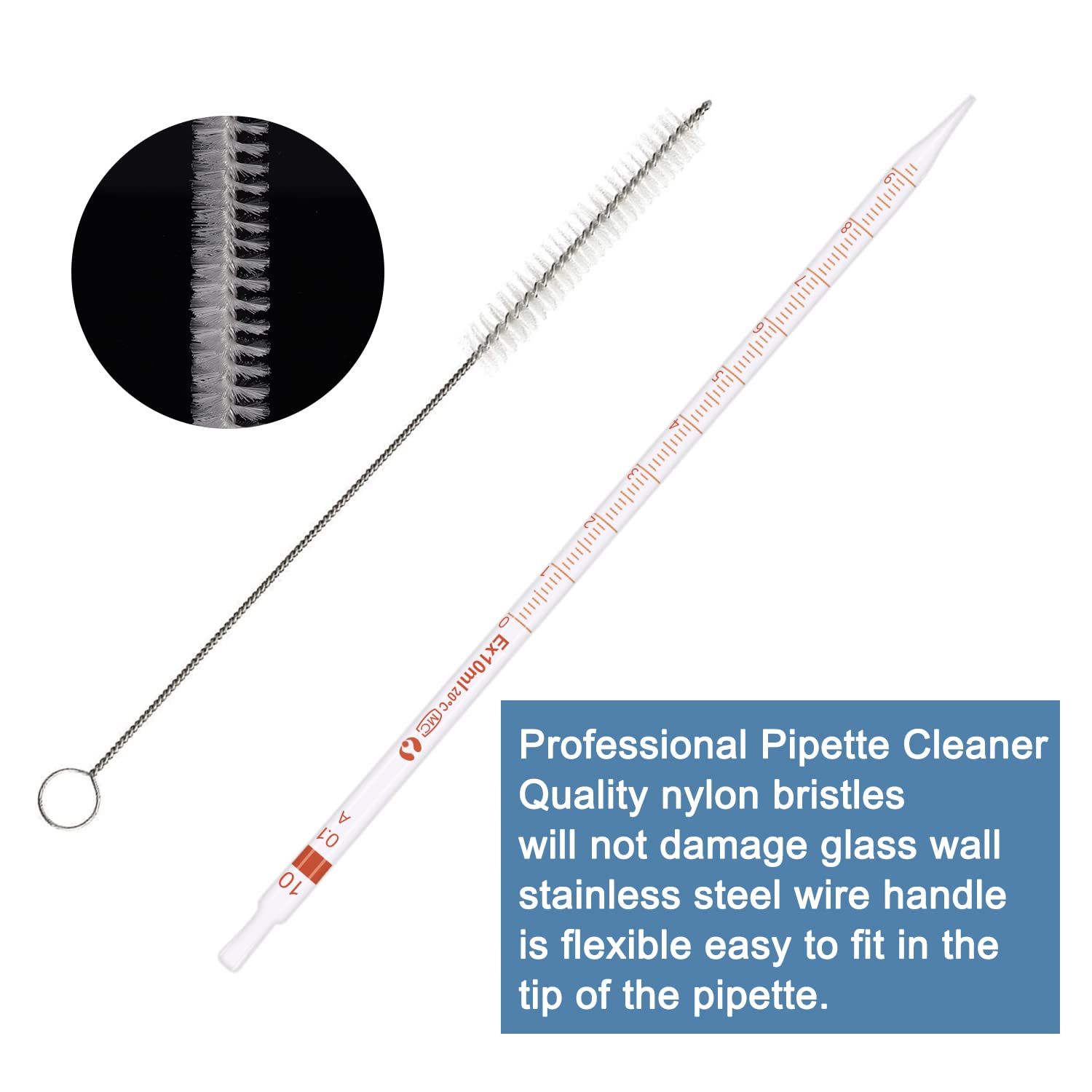 HONGNO 4PCS Glass Graduated Dropper 10ml pipettes Pipette Transfer with Rubber Bulb, Washing Brush. Transfer for Liquid Essential Oil and Lab…