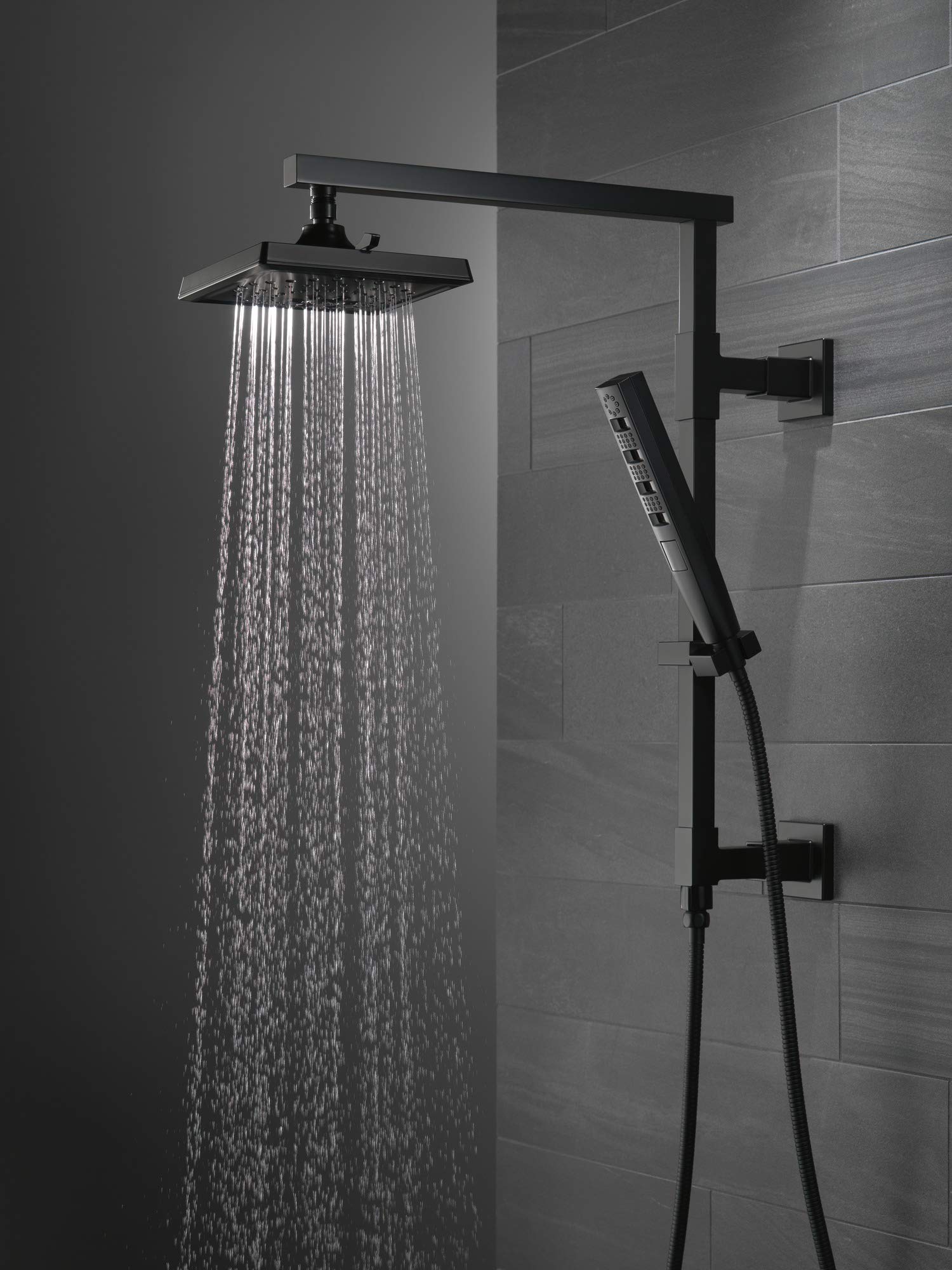 DELTA FAUCET 58410-BL Emerge 18" Angular Shower Column, Matte Black
