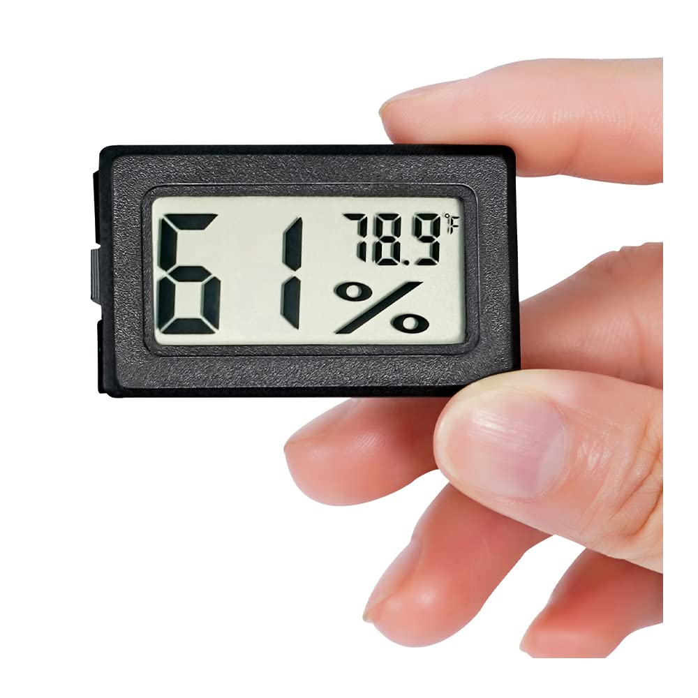 Digital Hygrometer Indoor Thermometer with Humidor, Mini Humidity/Temperature Meter with LCD Display, Accurate Sauge Sensor for Reptile/Babyroom/Office/Home, Vital Accessories of Cigar Box(Fahrenheit)