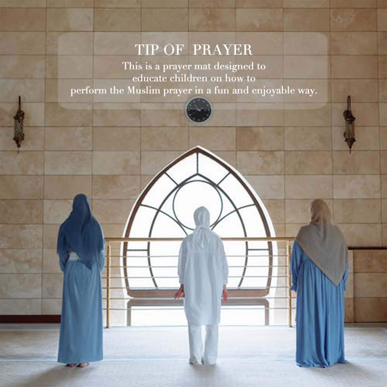 Gigesute Intelligent Muslim Prayer Mat, Electronic Islamic Prayer Mat, Talking Music Mat for Teaching with Worship Step Instructions for Children Toddlers