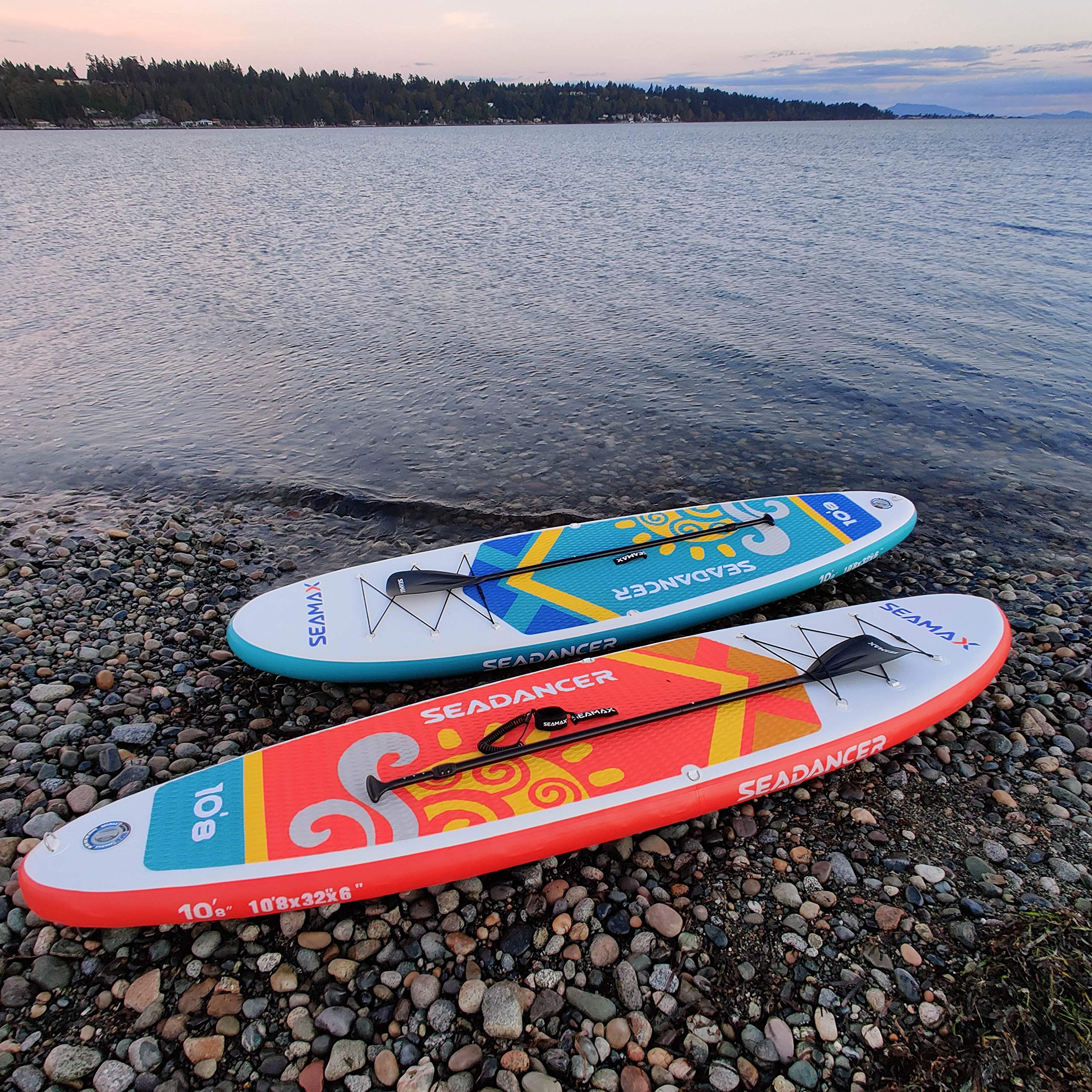 Seamax 10.5 Feet Inflatable SUP Stand Up Paddle Board (Ocean Blue, 10.7FT - L128 xW32 xH6)