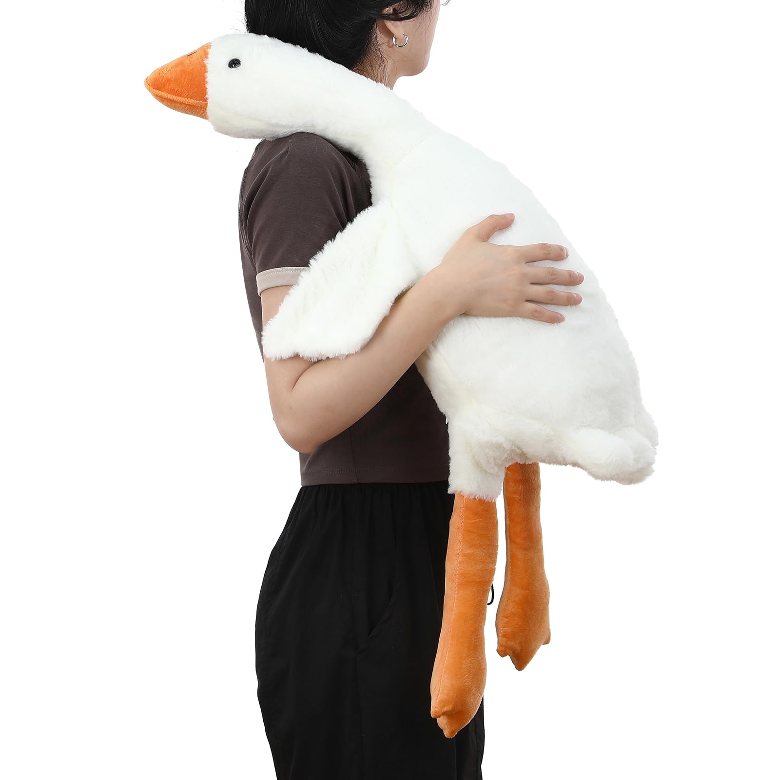 HyDren 19.7 Inch Christmas Goose Stuffed Animal Giant Cute White Duck Stuffed Animals Huge Soft Hugging Plush Duck Goose Big Sleeping Animal Body Pillow Toy