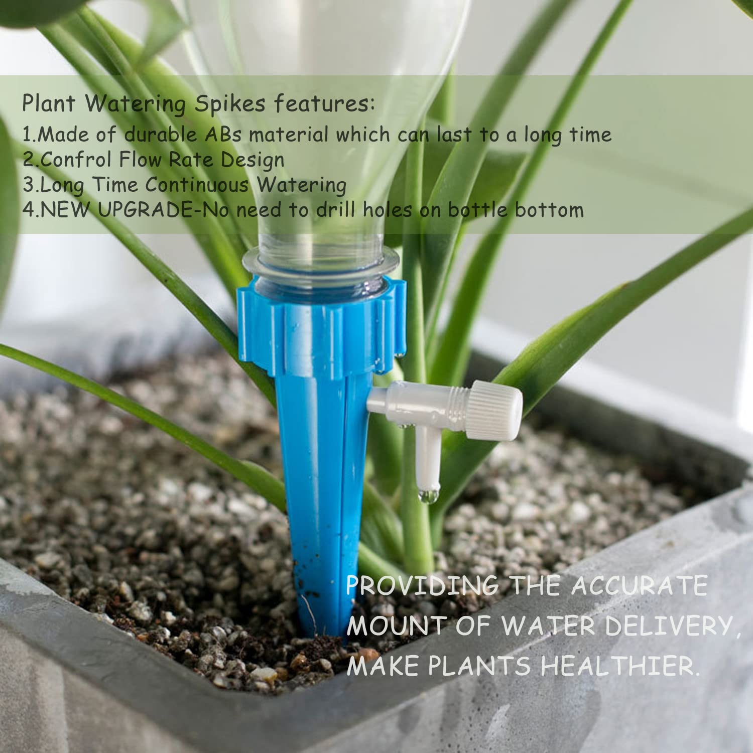 GIHENHAO 24 Pack Self Watering Spikes for Plants,Automatic Plant Waterer Indoor,Adjustable Drip Irrigation Devices for Outdoor & Garden