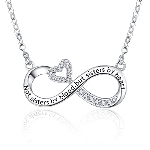 PRAYMOS Sister Necklace, 925 Sterling Silver Sisters Gifts from Sister Infinity Necklalce Best Friends Friendship Necklace Birthday Gifts for Sister Christmas Gifts