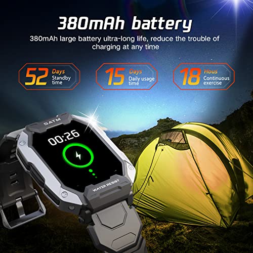 Slothcloud Smart Watches for Men,Fitness Activity Tracker Watch with Heart Rate Blood Oxygen Monitoring IP68 Waterproof 1.71 inch Full Touch Screen Smart Watch Compatible for iOS Android (Black)