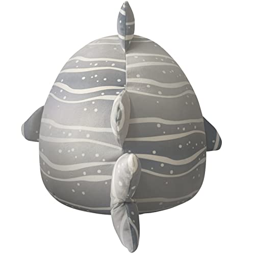 Squishmallows Original 14-Inch Sachie Grey Striped Whale Shark with White Belly - Large Ultrasoft Official Jazwres Plush