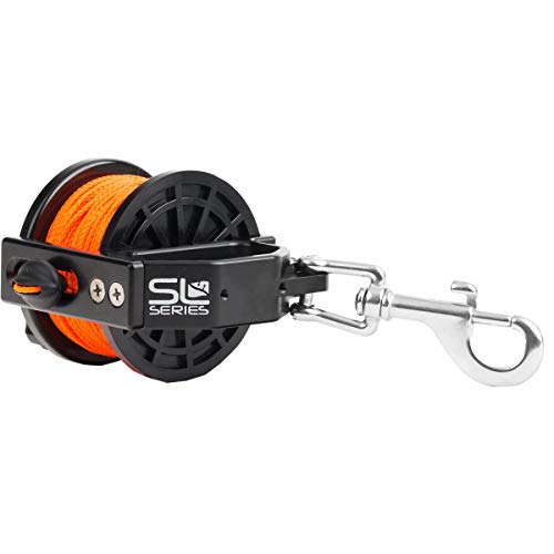 Dive Rite Slide Lock Safety Reel, 140 ft #24 Orange Line