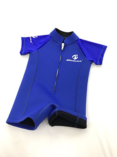 DIVECICA Baby Neoprene Rubber 2mm Bright Blue Diving Wet Clothes boy and Girl All Applicable (S(6-9month))