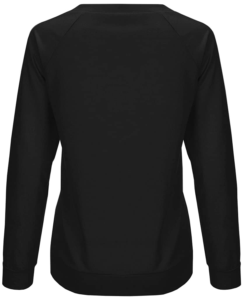 Esobo Women Casual Sweatshirts Long Sleeve Crewneck Graphic Print Pullovers Shirts Loose Cotton Tops T-Shirts