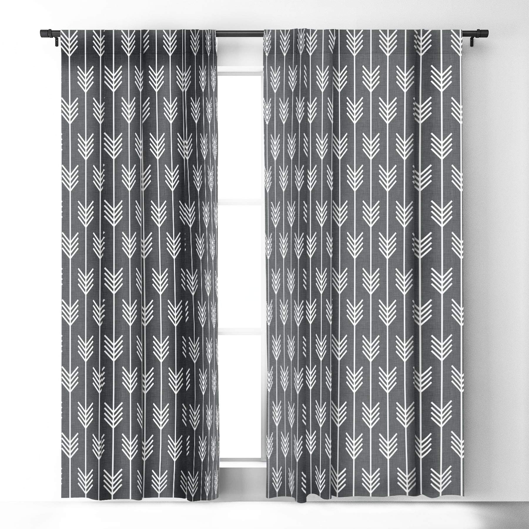Deny Designs - 57458-bowc01 Holli Zollinger Arrows Grey Blackout Window Curtain, 50" x 84"