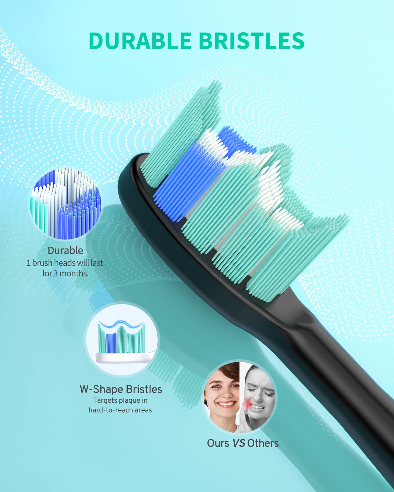Sonic Electric Toothbrush for Adults - Power Electric Toothbrushes with 8 Premium Brush Heads, Rechargeable Power Electric Toothbrush with 5 Modes & Smart Timer,3 Hours Fast Charge for 60 Days Use